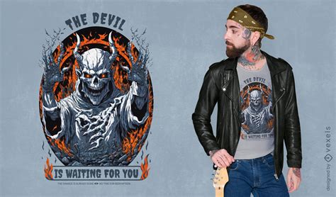 Devil Warning T Shirt Design Vector Download