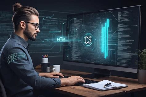Html And Css Collage Concept With Person Programming And Api