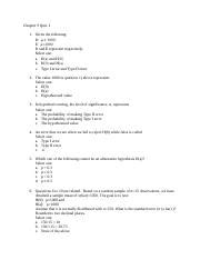 Chapter 9 Quiz 1.docx - Chapter 9 Quiz 1 1. Given the following: D: μ≥1000 E: μ 1000 D and E ...