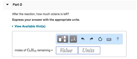 solved part b constants periodic table 0 280 mol of octane