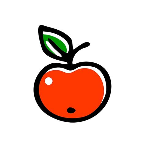 Premium Vector Red Apple With Leaf On A White Background