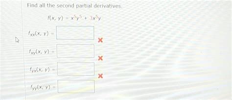 Solved Find All The Second Partial Derivatives
