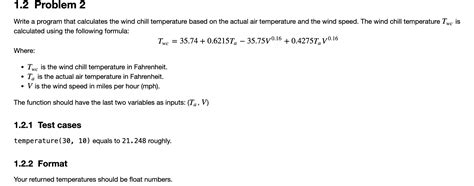 Solved Python Write A Program That Calculates The Wind Chill