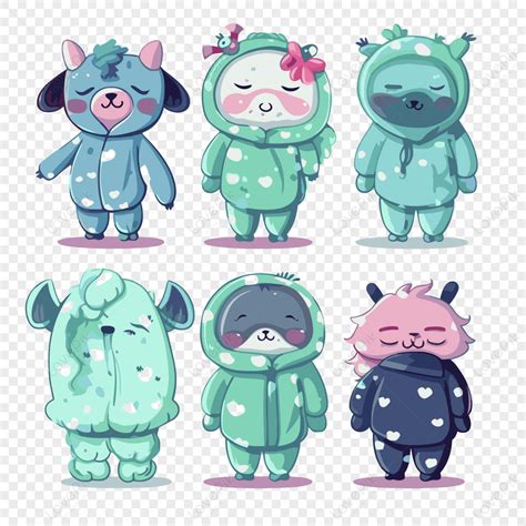 聖誕睡衣日 向量卡通片剪貼畫圖片素材 Eps圖片尺寸4267 × 4267px 高清圖案380600710