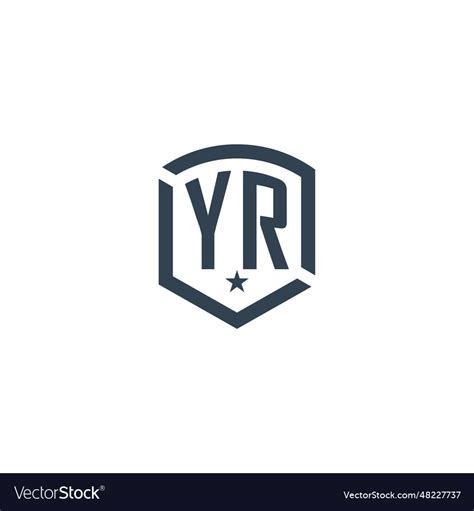 Monogram Yr Star Shield Logo Design Inspiration Vector Image