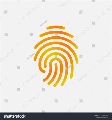 Fingerprint Identification Symbol Touch Id Icon Stock Vector Royalty