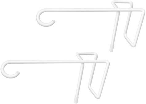 2 Pack Vinyl Fence Hooks 5 X 10 Inches Durable White Powder Coated