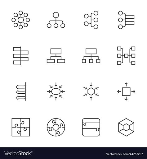 Modern Mind Map Infographic Template Flat Line Vector Image