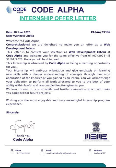 Vyshnavi Chetla On Linkedin Codealpha Linkedln