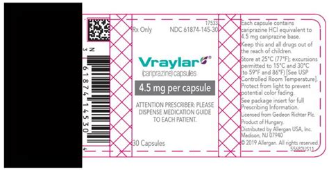 Vraylar Package Insert Prescribing Information Moa