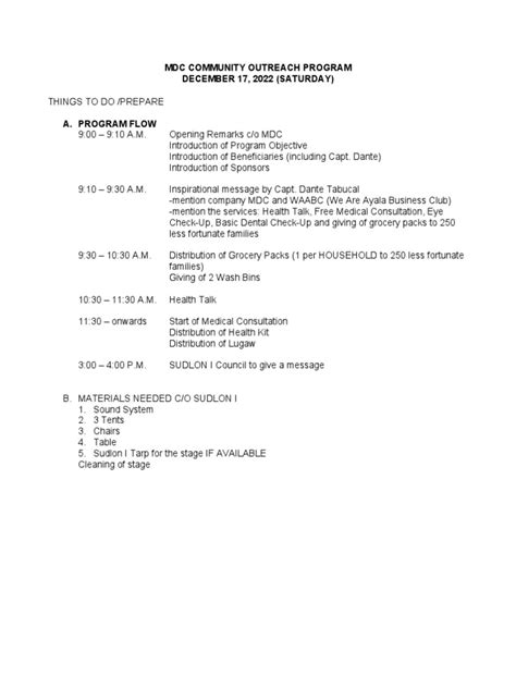 Mdc Community Outreach Program Pdf