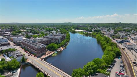 Waltham Historic Town Center Aerial View Ma Usa Stock Footage Video Of History Retro 256873302