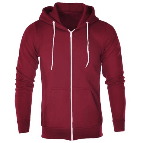 Plain Maroon Hoodie Jacket With Zipper Cutton Garments