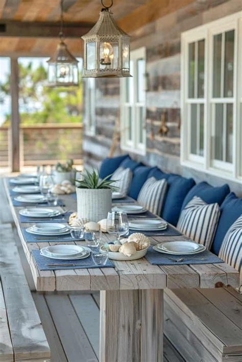 Diy Outdoor Dining Table Blue