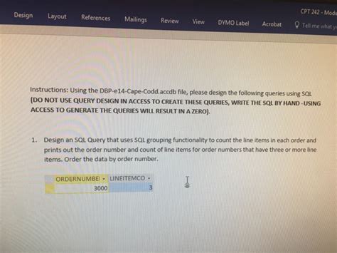 Solved Cpt 242 Modu Design Layout References Mailings