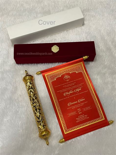 Premium Scroll With Velvet Finish Magnetic Box And Golden Cylindrical