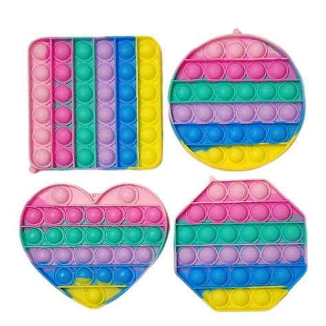 قیمت و خرید فیجت ضد استرس مدل پاپ ایت طرح پاستیلی مجموعه 4 عددی