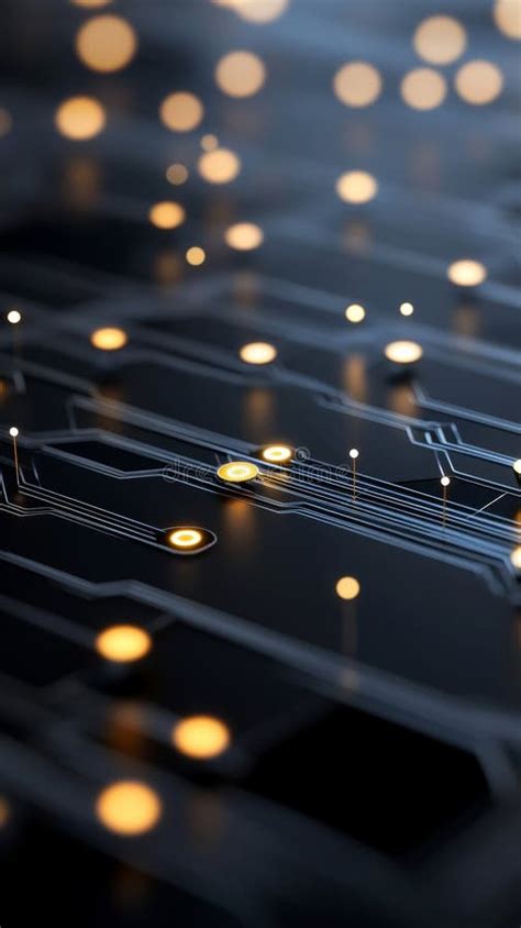 Glowing Light Connections In An Abstract Digital Network Circuit Board Background Representing