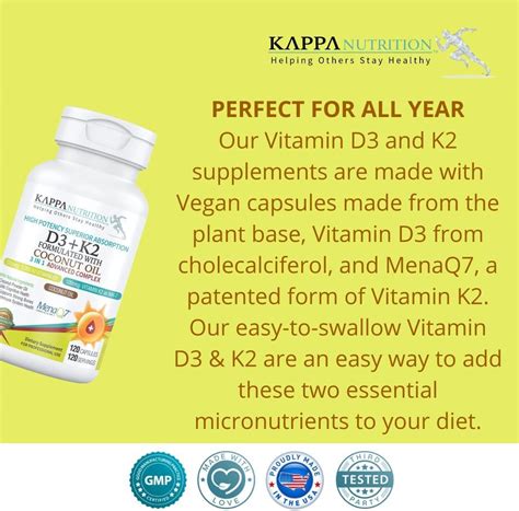 Kappa Nutrition Vitamin D3 K2 With Mct Oil 5000iu D3 And 100mcg K2