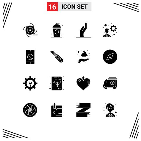 Set Of 16 Modern Ui Icons Symbols Signs For Disabled Mobile Startup Holiday Development Share