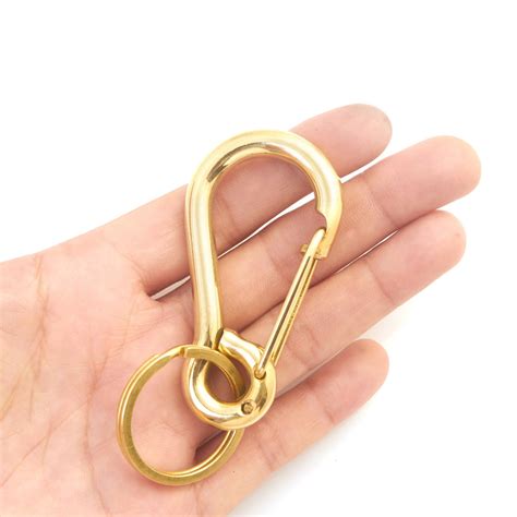 Solid Brass Carabiner Spring Gate Clasps D Shape Brass Hook Clasps