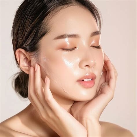 A Woman With A Light On Her Face Premium Ai Generated Image