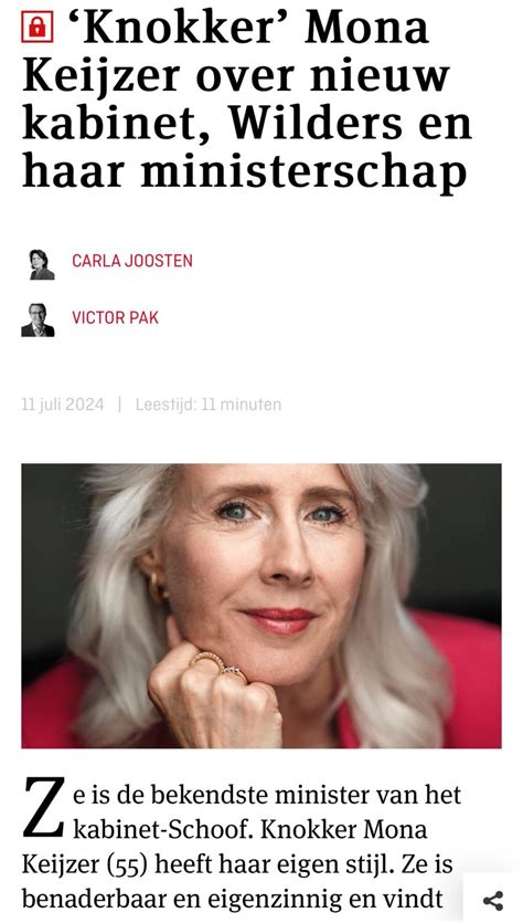 Mona Keijzer Op Linkedin Leesvoer Voor Het Weekend Zomerinterview Met Elsevier Magazine