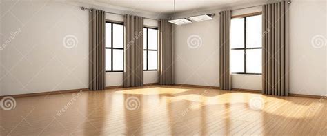 Photorealistic Empty Room Horizontal Anamorphic Display For Background Stock Illustration
