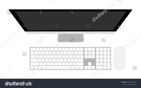 Vector Isolated Top View Computer Pc Stock Vector Royalty Free