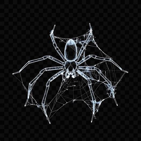 Red De Araña Con Una Araña En El Fondo Negro Archivo Psd Premium