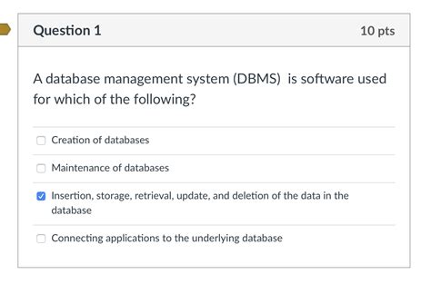 Solved Question Pts A Database Management System DBMS Chegg