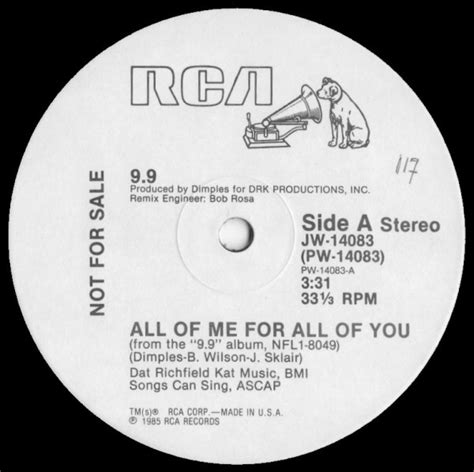 99 All Of Me For All Of You 1985 Vinyl Discogs