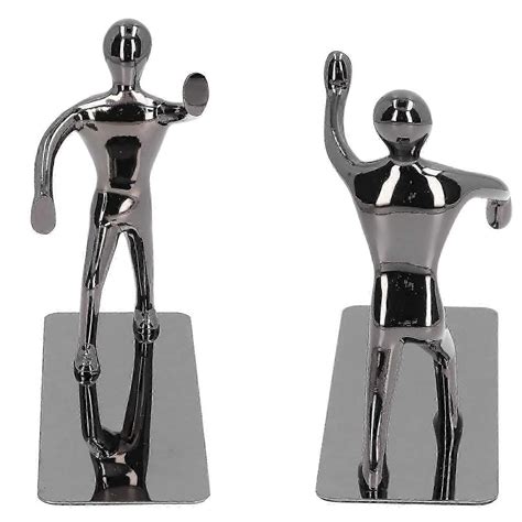 Black Book Holders 2pcs Human Shape Modern Stainless Steel Decorative