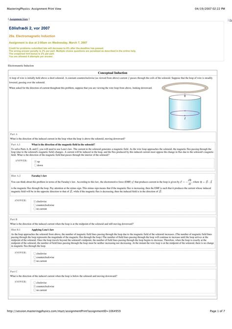 Masteringphysics Assignment Print View