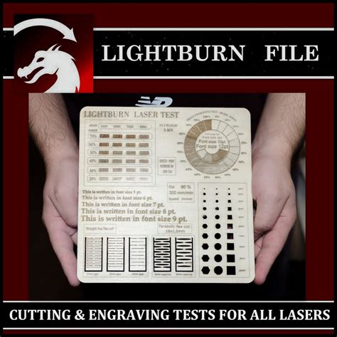Lightburn Laser Test Card Engraving And Cut Material Test Laser Test