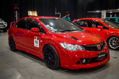 Modified Red Honda Civic Fd1 In Black Auto Battle 2023 Editorial Photography Image Of
