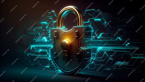 Premium Photo Cybersecurity Padlock Digital Lock On Technology Network Data Protection