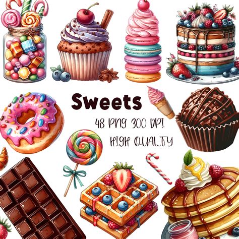 Sweets Clipart Cupcake Clipart Cake Clipart Donuts Clipart Dessert Clip