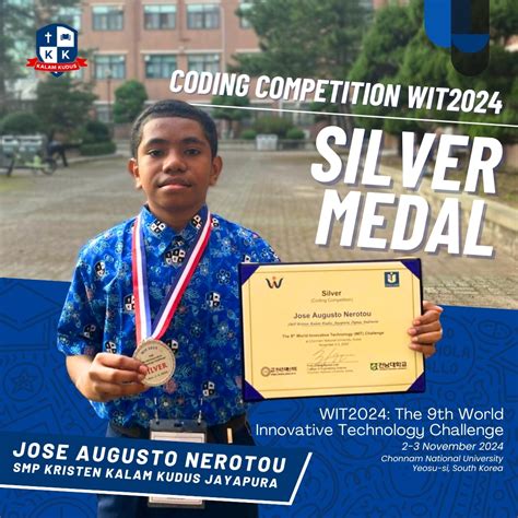 Jose Nerotou Smpkkkj Meraih Silver Medal Dalam Wit2024 The 9th World