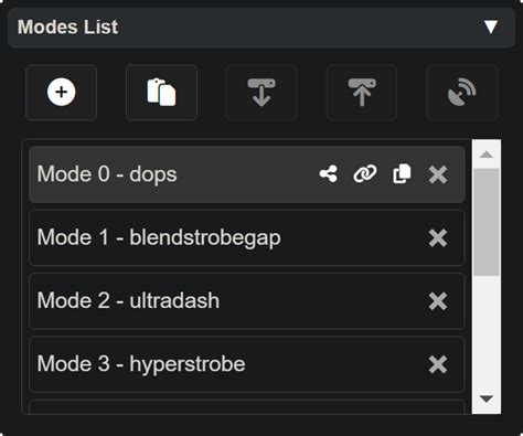 Modes List Vortex Engine