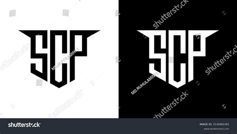Scp Letter Logo Design White Background Stock Vector Royalty Free