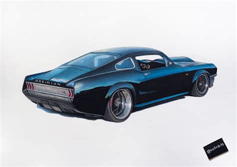 1967 Ford Mustang Obsıdıan Çizim🎨 Araba Otomobil