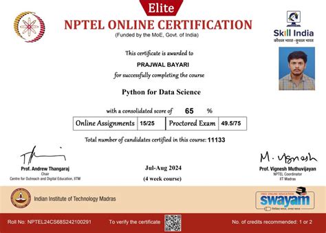 Pythonfordatascience Nptel Datascience Prajwal Bayari 12 Comments