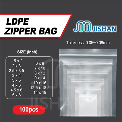 [100pcs] Large Zipper Plastic Bag Ldpe Zip Lock Storage Bag Seal Clear Ziplock Packaging 自封袋