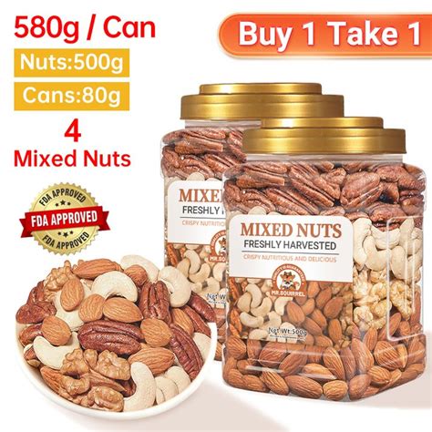 Mrsquirrel 500g Mixed Nuts Almonds Walnuts Cashewpecanpistachio