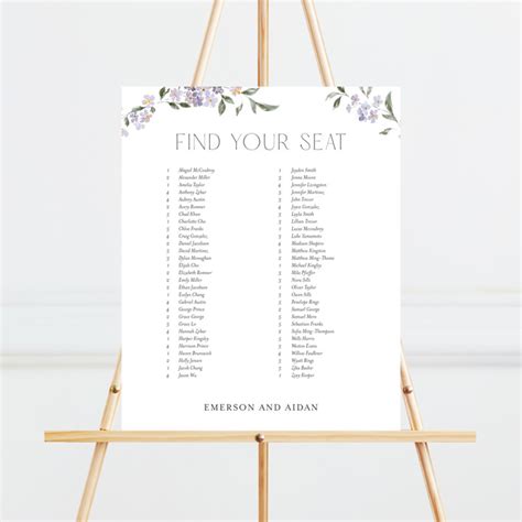 Sweeping Vine Custom Seating Chart By Itsy Belle Studio Minted