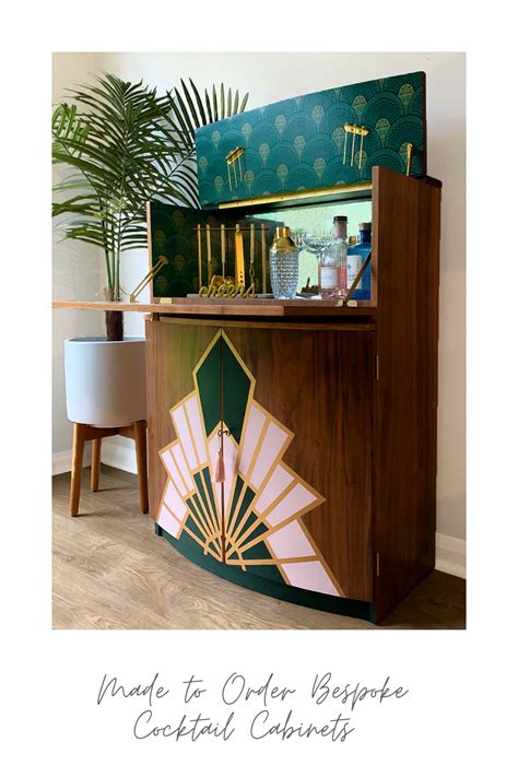 Luxury Art Deco Walnut Cocktail Cabinet Bespoke Commission Deposit