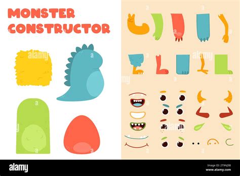 Monster Constructor Vector Set Stock Vector Image And Art Alamy