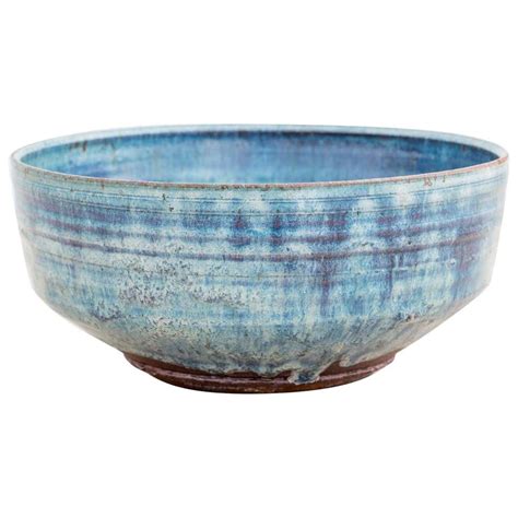 Blue Stoneware Bowl By Gutte Eriksen At 1stdibs
