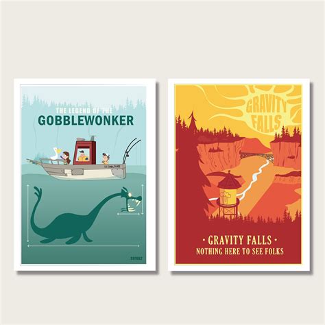 Set Of 2 Gravity Falls Poster Gravity Falls Gravity Falls Poster Gravity Falls Art Gravity Falls